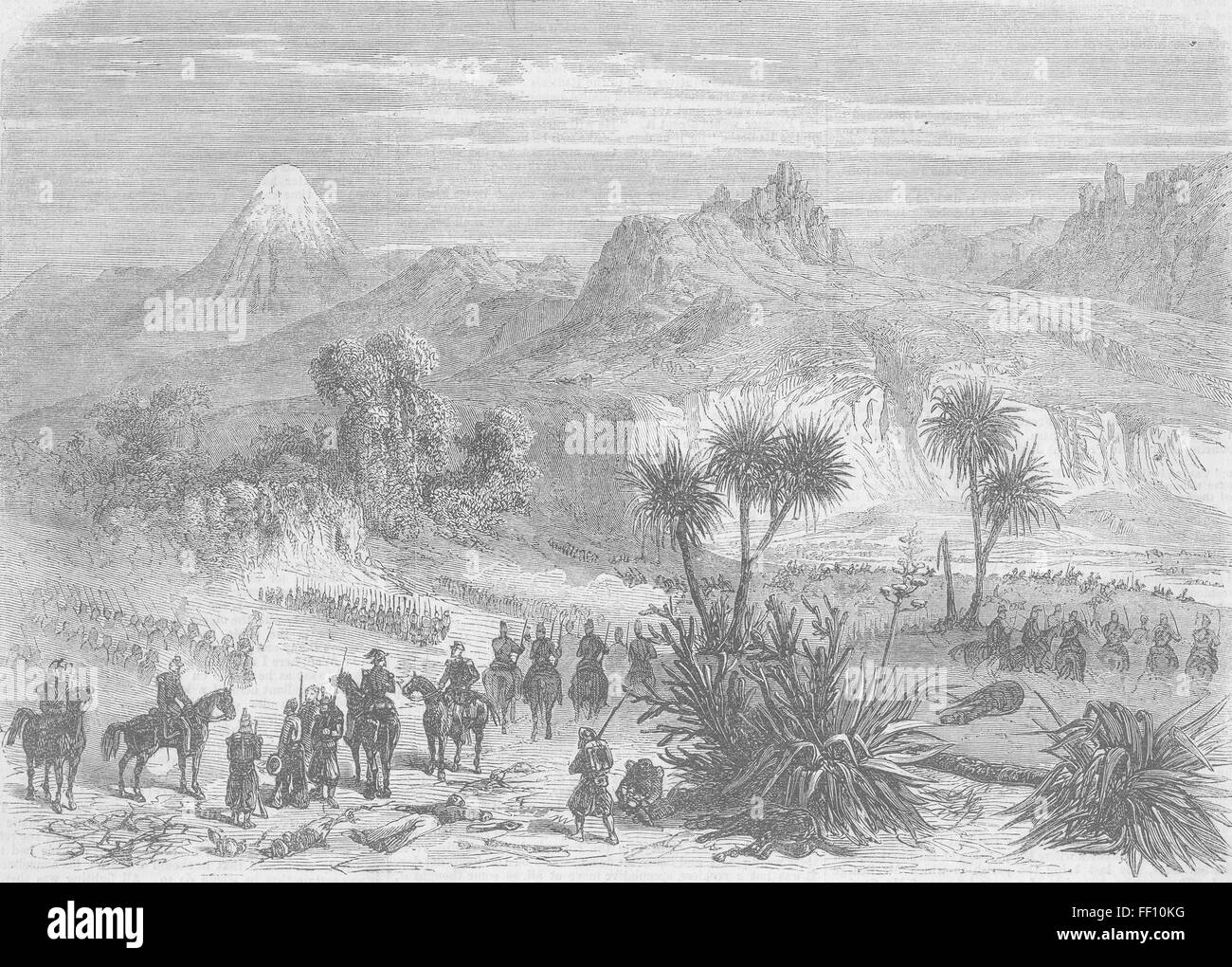 Bataille de Puebla MEXIQUE France ; troupes, Orizaba Rd 1862 ...