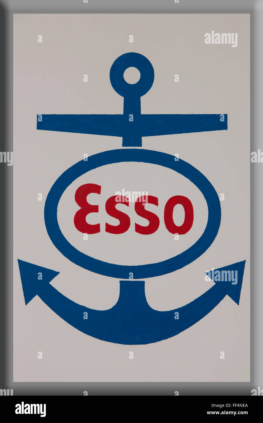 Logo de la station essence vintage esso Banque de photographies et d ...
