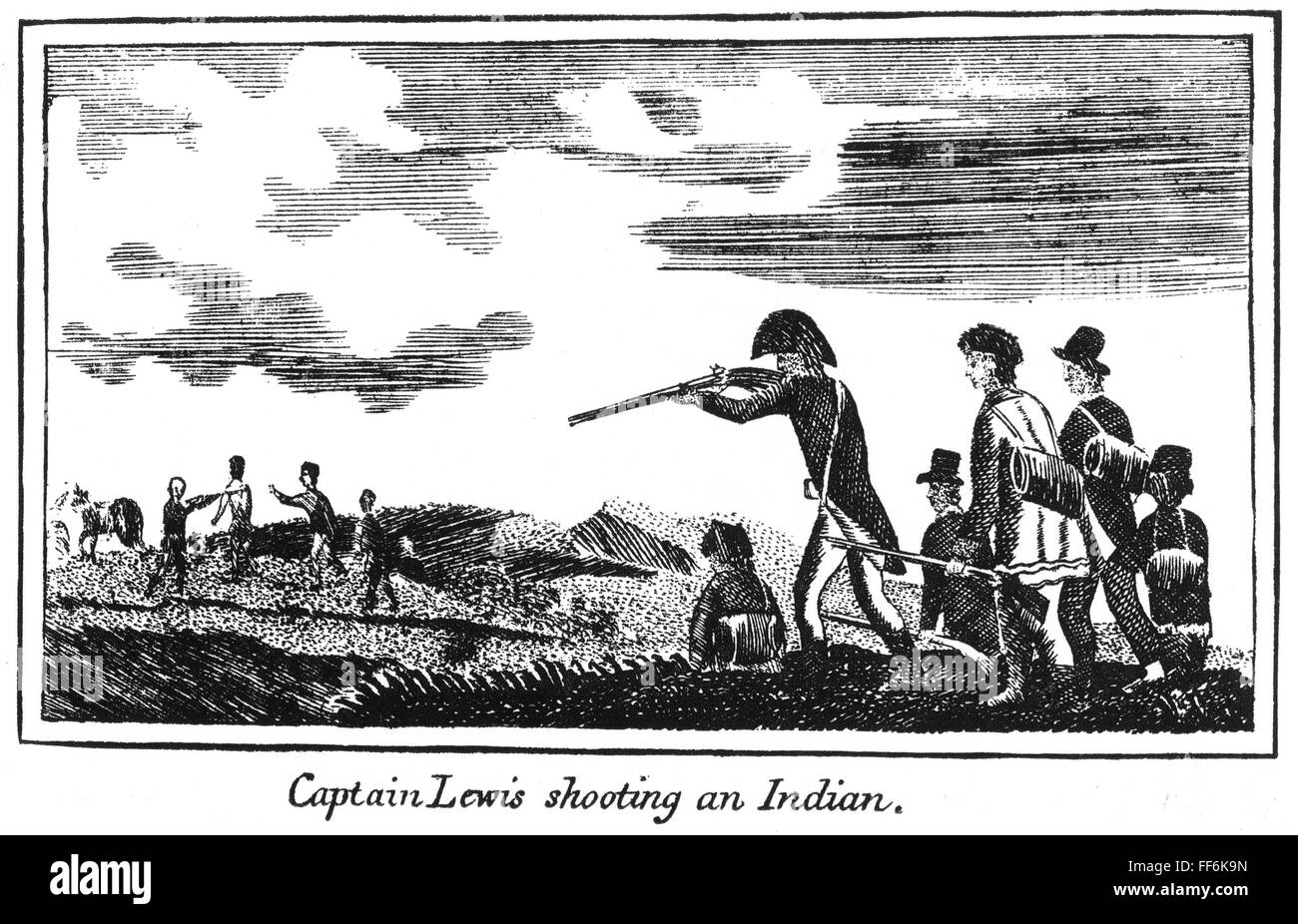 LEWIS & CLARK : INDIENS 1811. /NMeriwether Lewis le tournage d'un natif ...