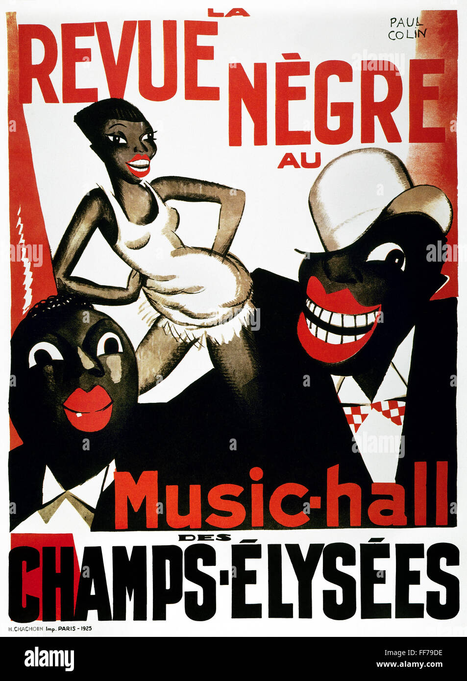Joséphine Baker (1906-1975). NAmerican /danseur. Sur l'affiche de Paul ...