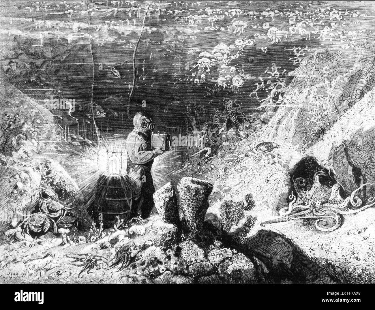 Photographie, photographe, 'Der Photograph auf dem Meeresgrund' (le ...
