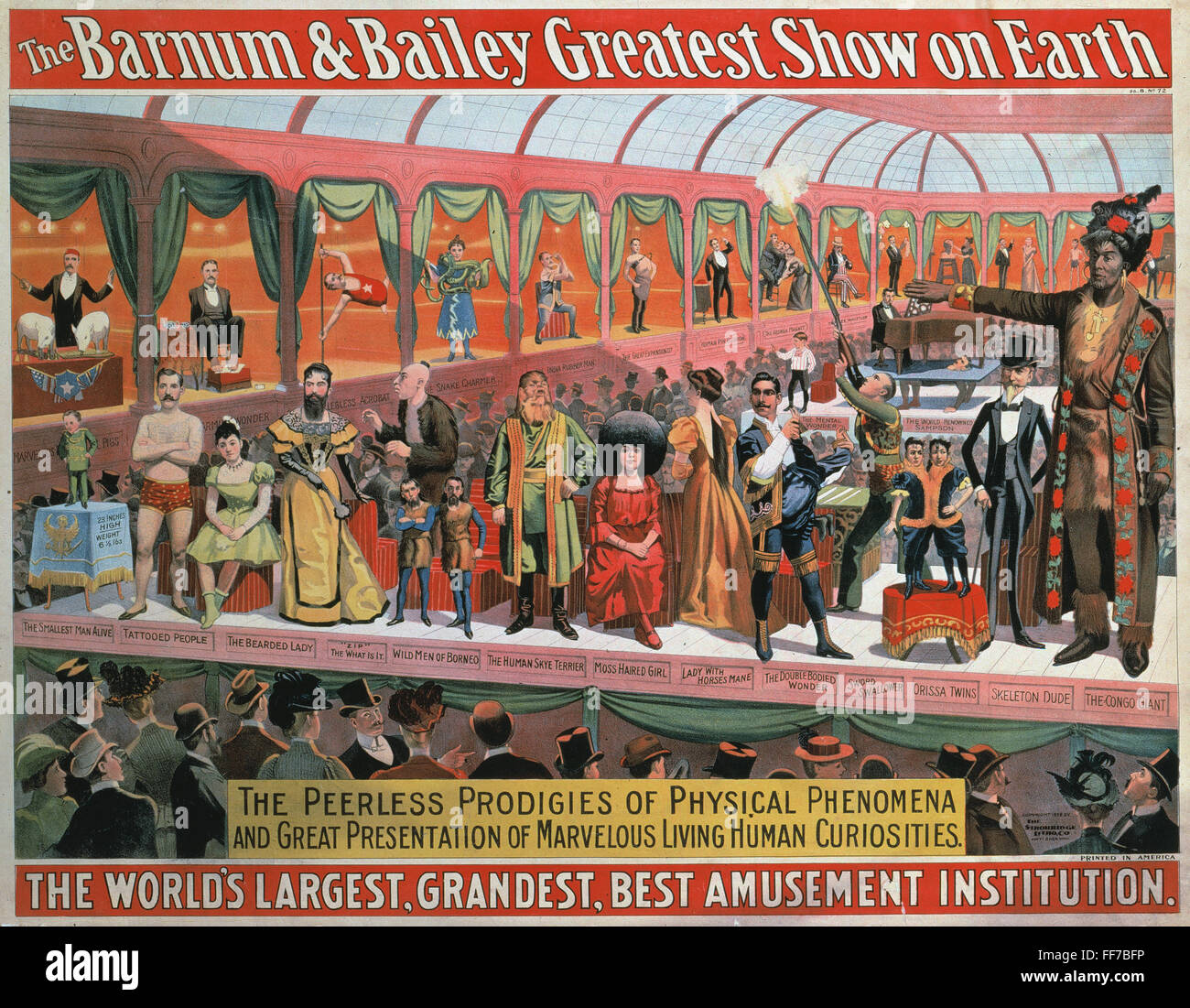 Affiche de cirque. Intérieur /montrer sur une affiche de cirque Barnum ...