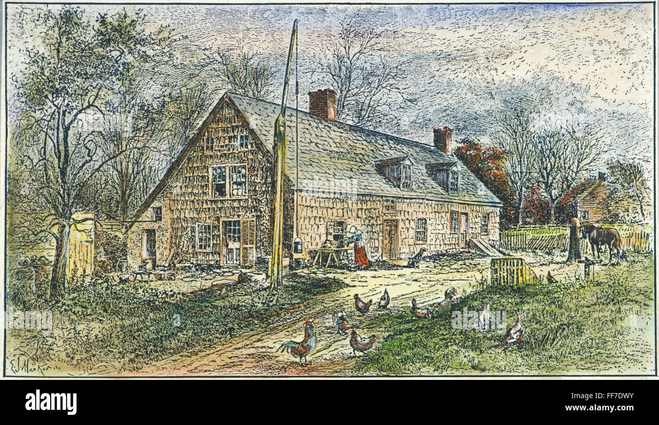 NJ : MEEKER FERME, 1676. /Nla Meeker ferme à Lyon Farms, New Jersey ...