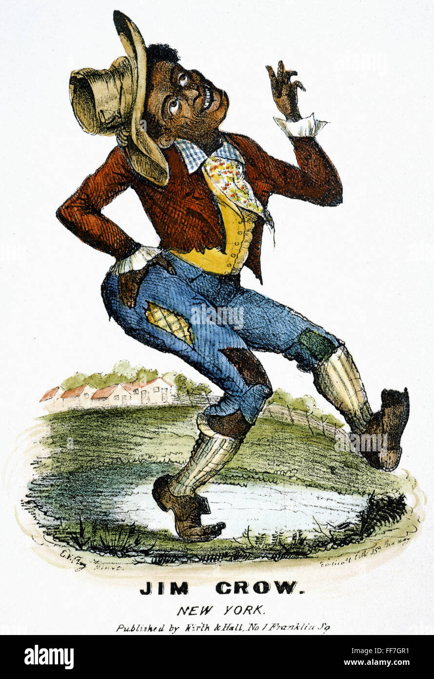 JIM CROW. Lithographie nAmerican /songsheet couvrir, c1835, de Thomas ...