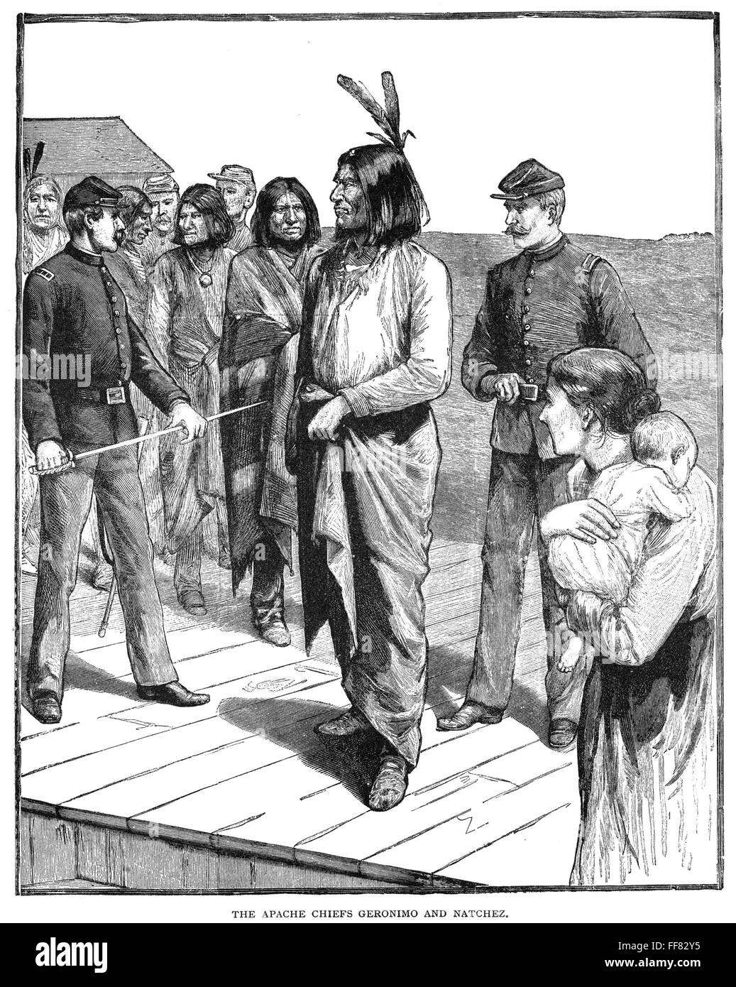 GERONIMO (1829-1909). NAmerican /chef Apache. Geronimo à Fort Bowie ...