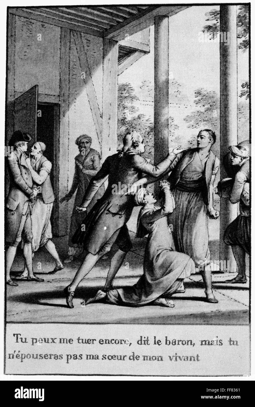 VOLTAIRE : CANDIDE. /NCandide réunis avec Cunégonde ; le Baron refuse à ...