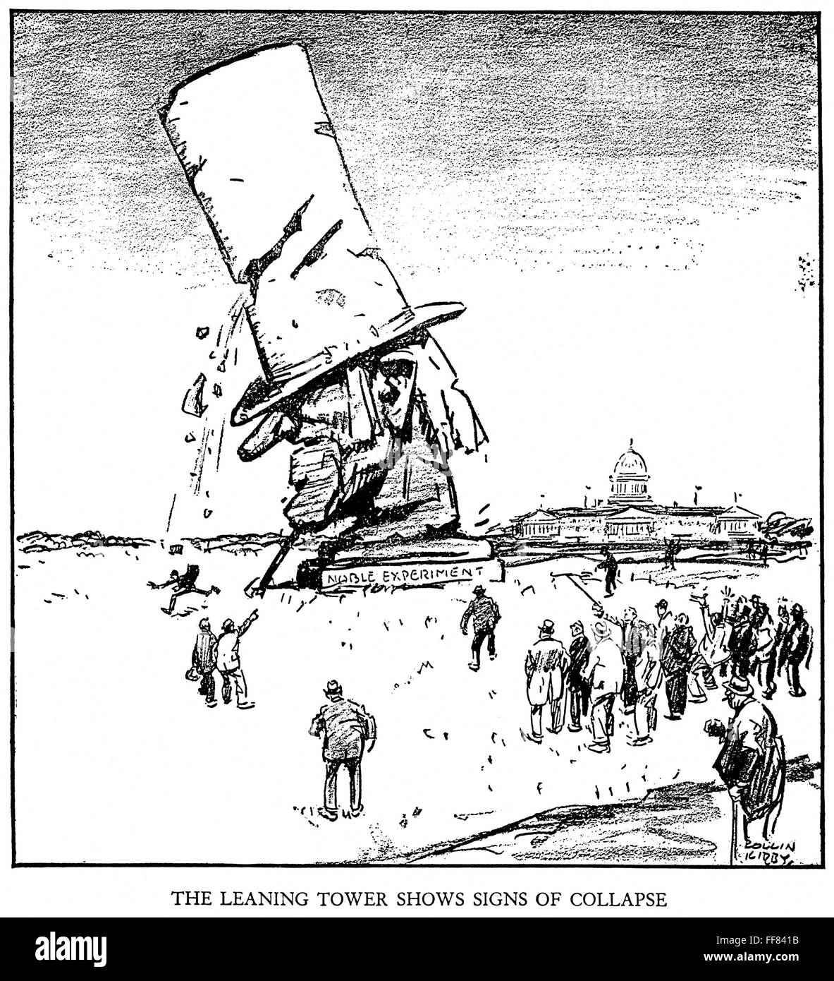 Interdiction cartoon, 1930. /N'Til tour montre des signes d ...