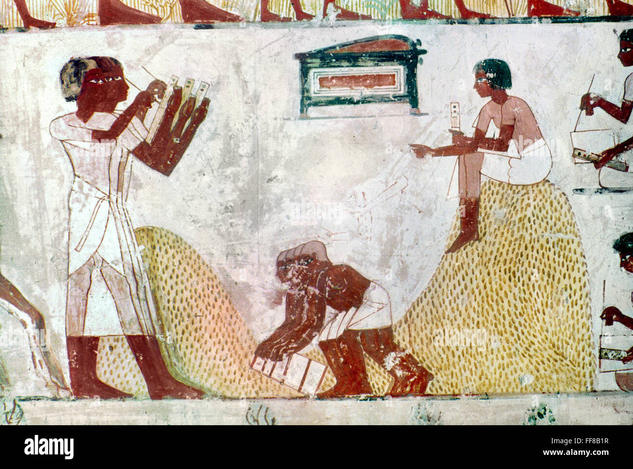 SCRIBE égyptien. /NTomb peinture d'un scribe de pointage la récolte de ...