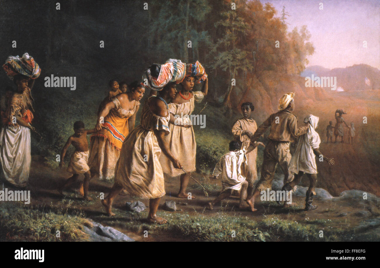 Les esclaves en fuite, 1867. /N'sur à la liberté." Les esclaves en ...