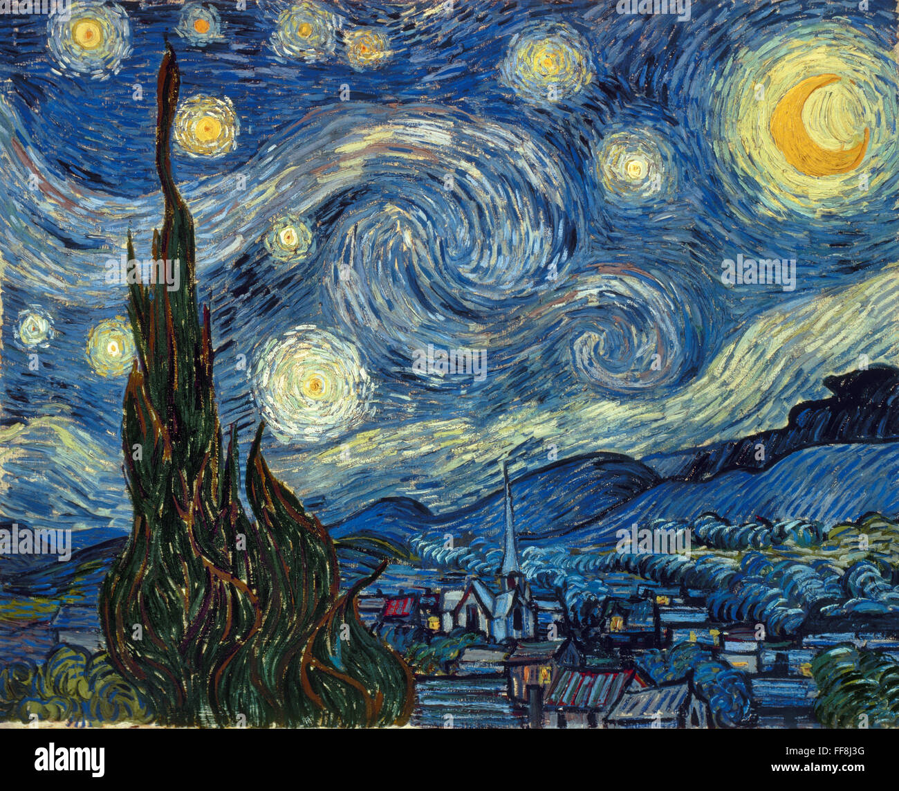 VAN GOGH : Nuit étoilée. /Nla nuit étoilée. Huile sur toile de Vincent ...