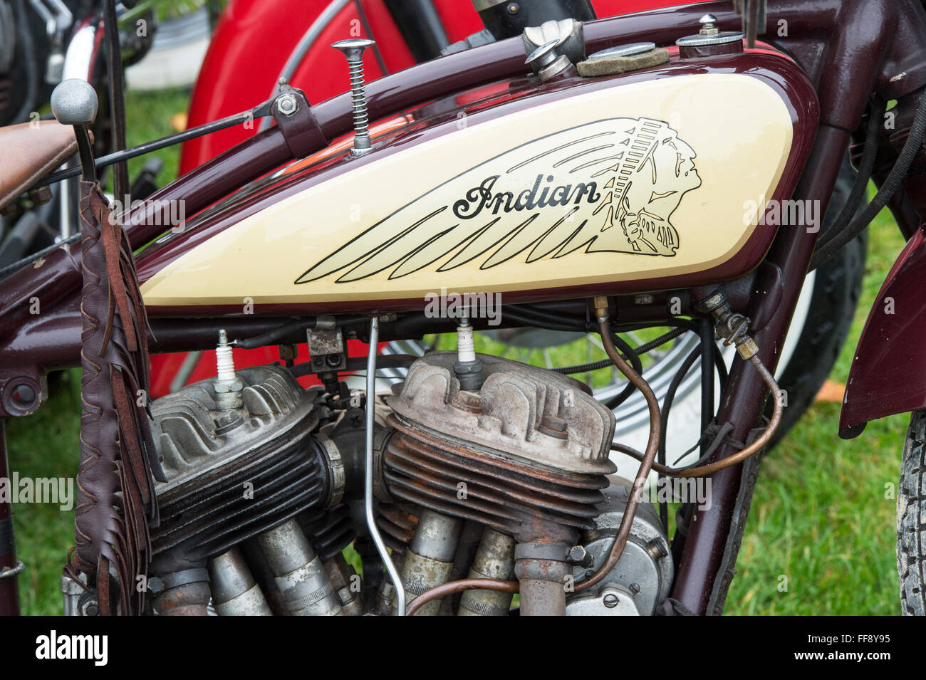 Vintage avant guerre Indian Scout 101 moto. American Classic motorcycle ...