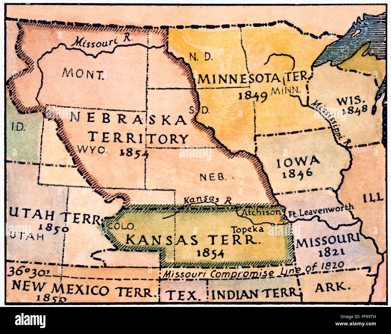 Carte du nebraska Banque de photographies et d’images à haute ...