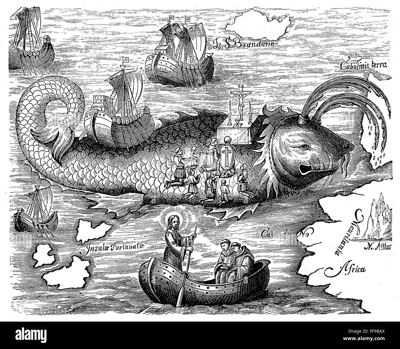 ST. BRENDAN (484-577). /NIrish monk et traveler. Saint Brendan et ses ...