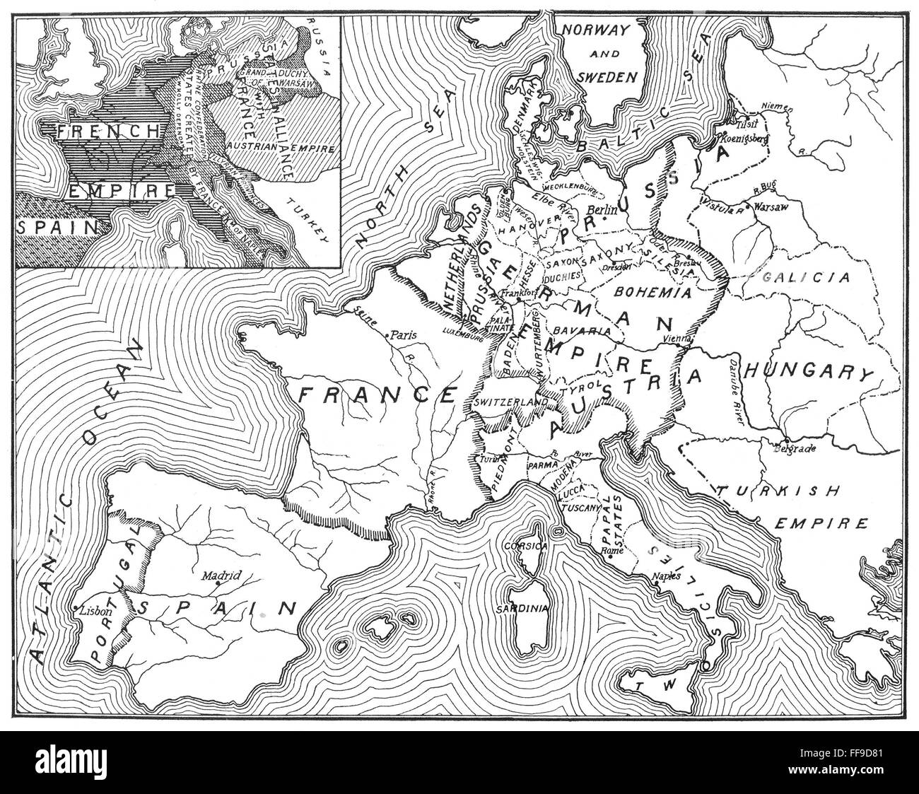 Carte europe 1813 Banque de photographies et d’images à haute ...