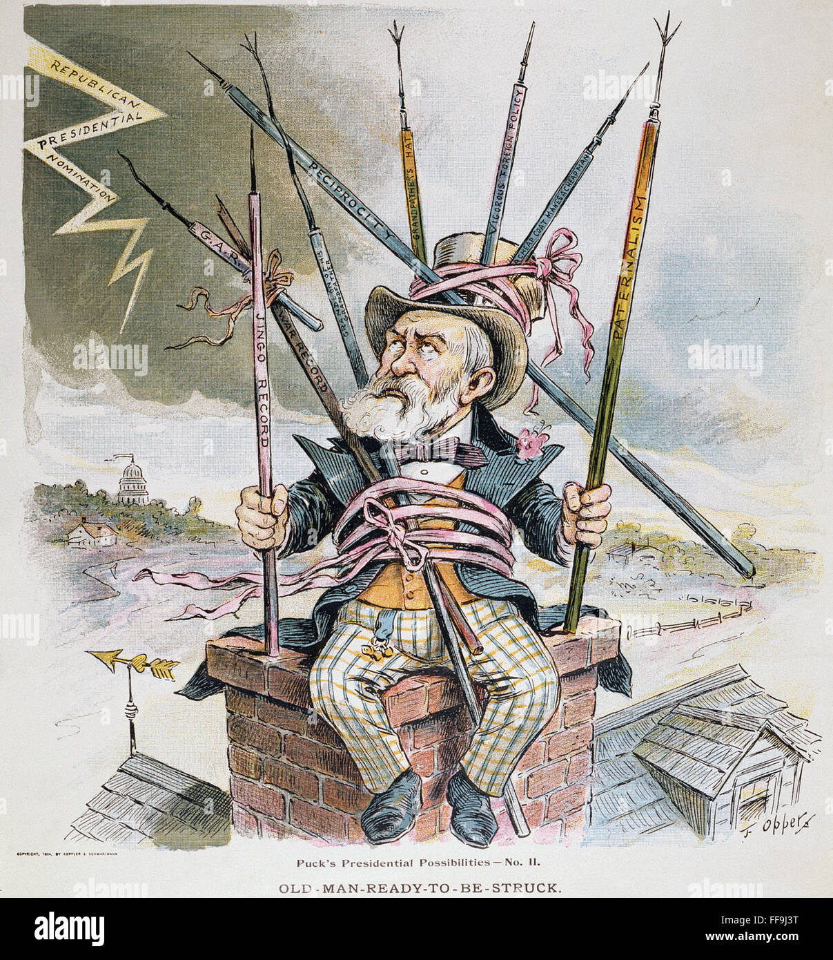 B. HARRISON CARTOON, 1894. NAmerican /caricature de Frederick Burr ...