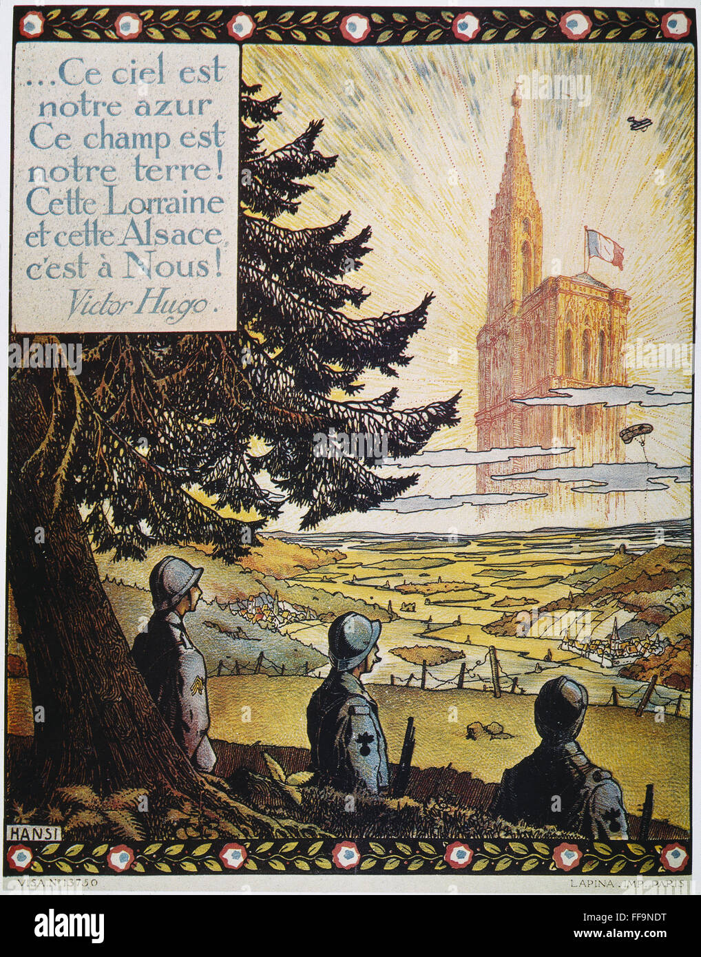 La PREMIÈRE GUERRE MONDIALE POSTER FRANÇAIS. /N'Lorraine et l'Alsace ...