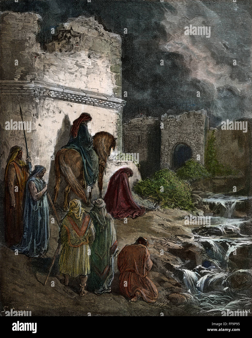 Néhémie : Jérusalem. NNehemiah secrètement visualisation /les ruines de ...