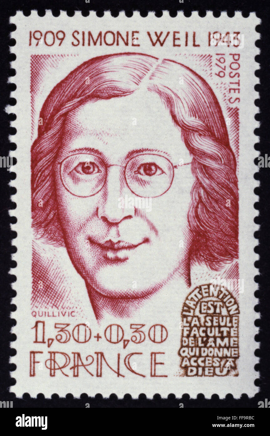 SIMONE Weil (1909-1943). /NFrench, mystique, philosophe et écrivain ...