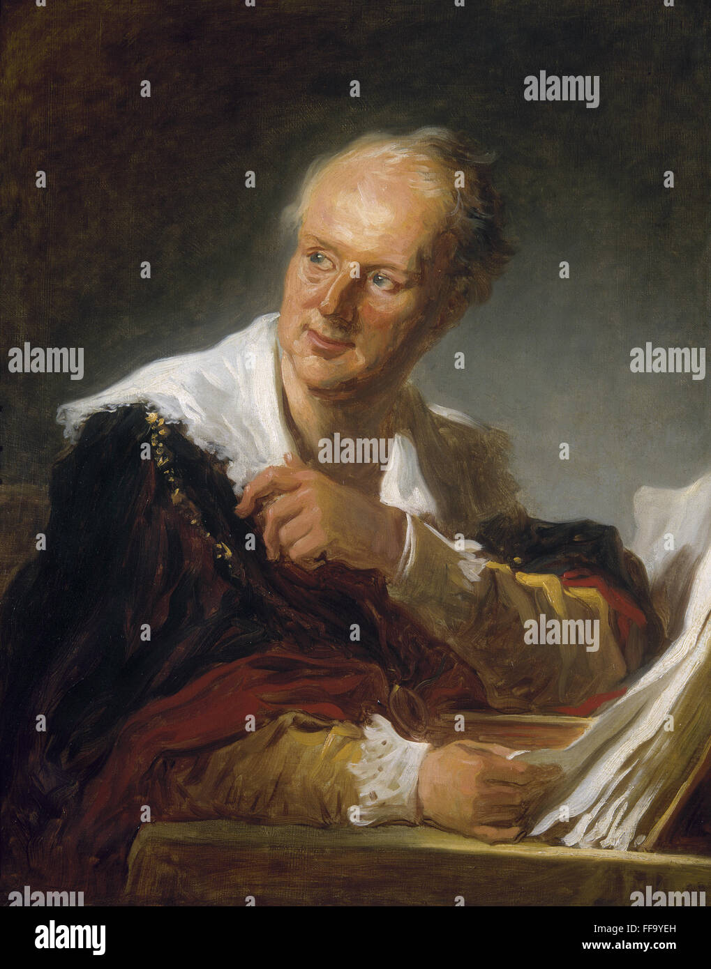 FRAGONARD : l'homme, c1769. /NAn homme inconnu en feuilletant un gros ...