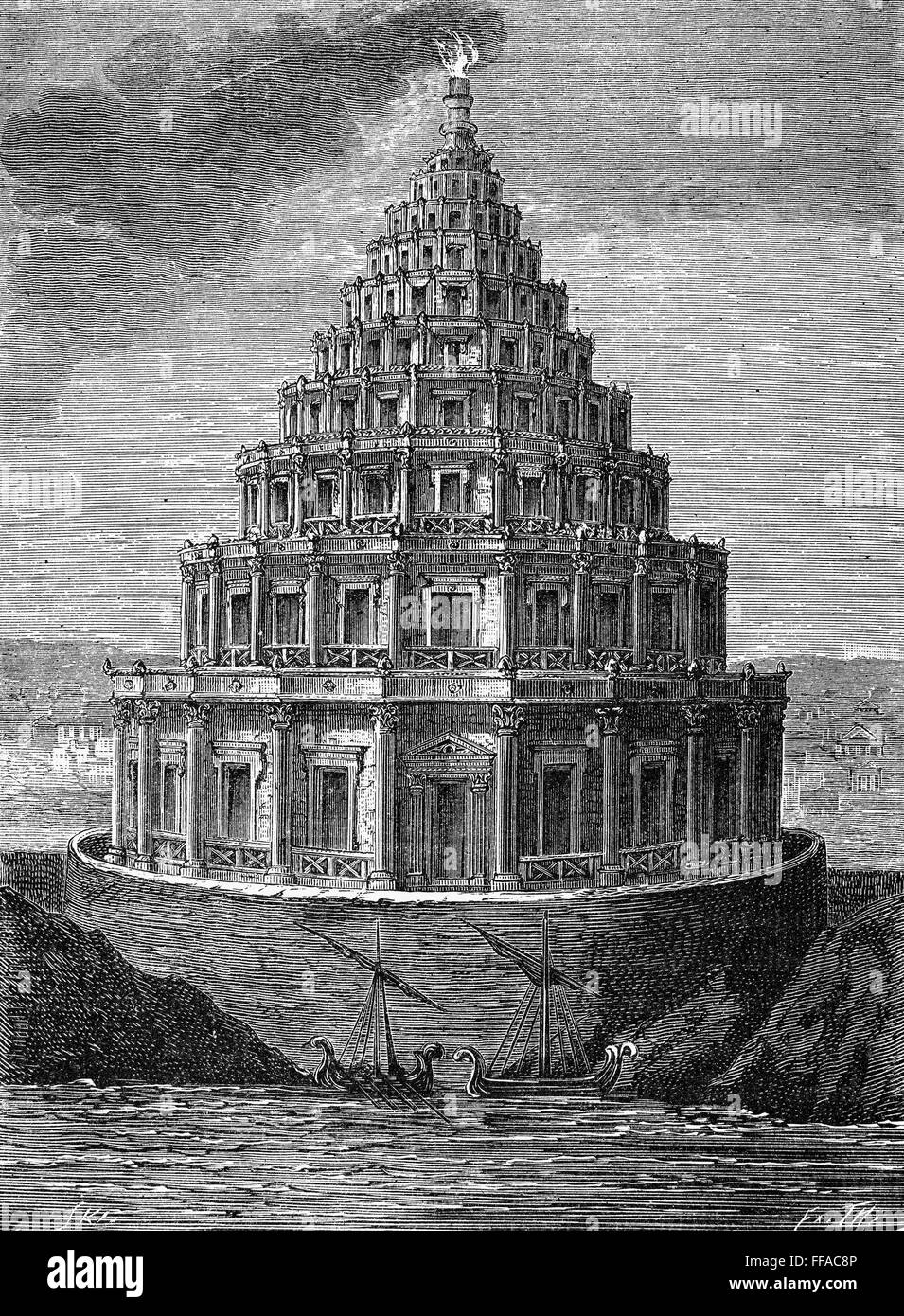 Phare d'Alexandrie. /Nla phare Pharos en Egypte, construit par ...