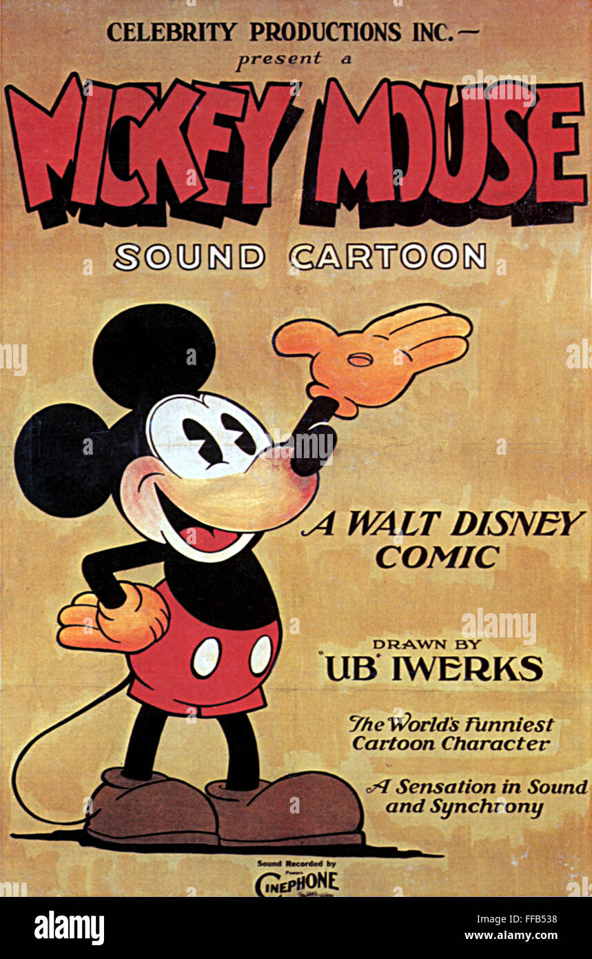 La souris de Mickey, l'affiche de 1929. /Nla première affiche pour un ...