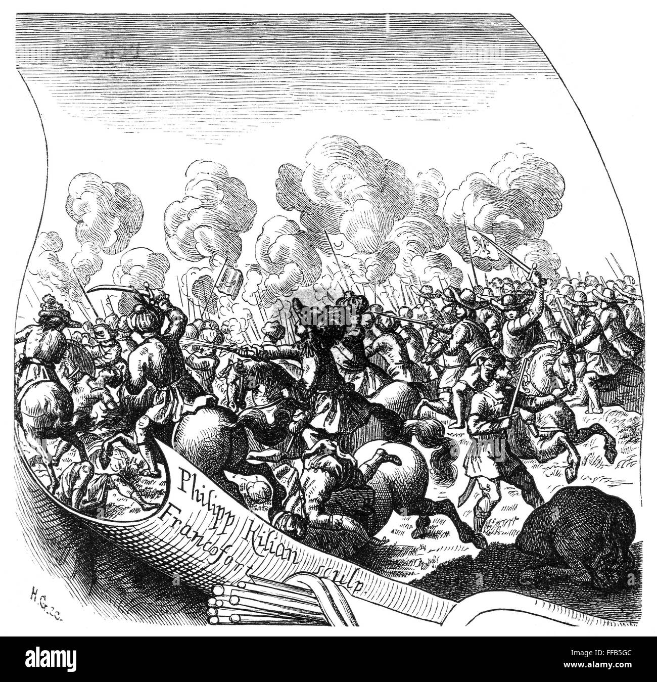 Guerre de Trente ans : la bataille. /NA scène de la guerre de Trente Ans dans le théâtre ...