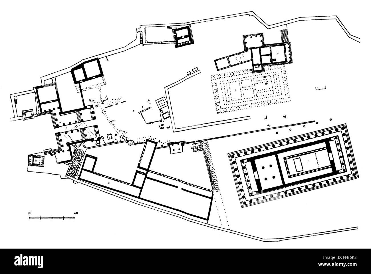 PLAN DE L'Acropole. /Nla de l'Acropole à Athènes, Grèce, tel qu'il ...