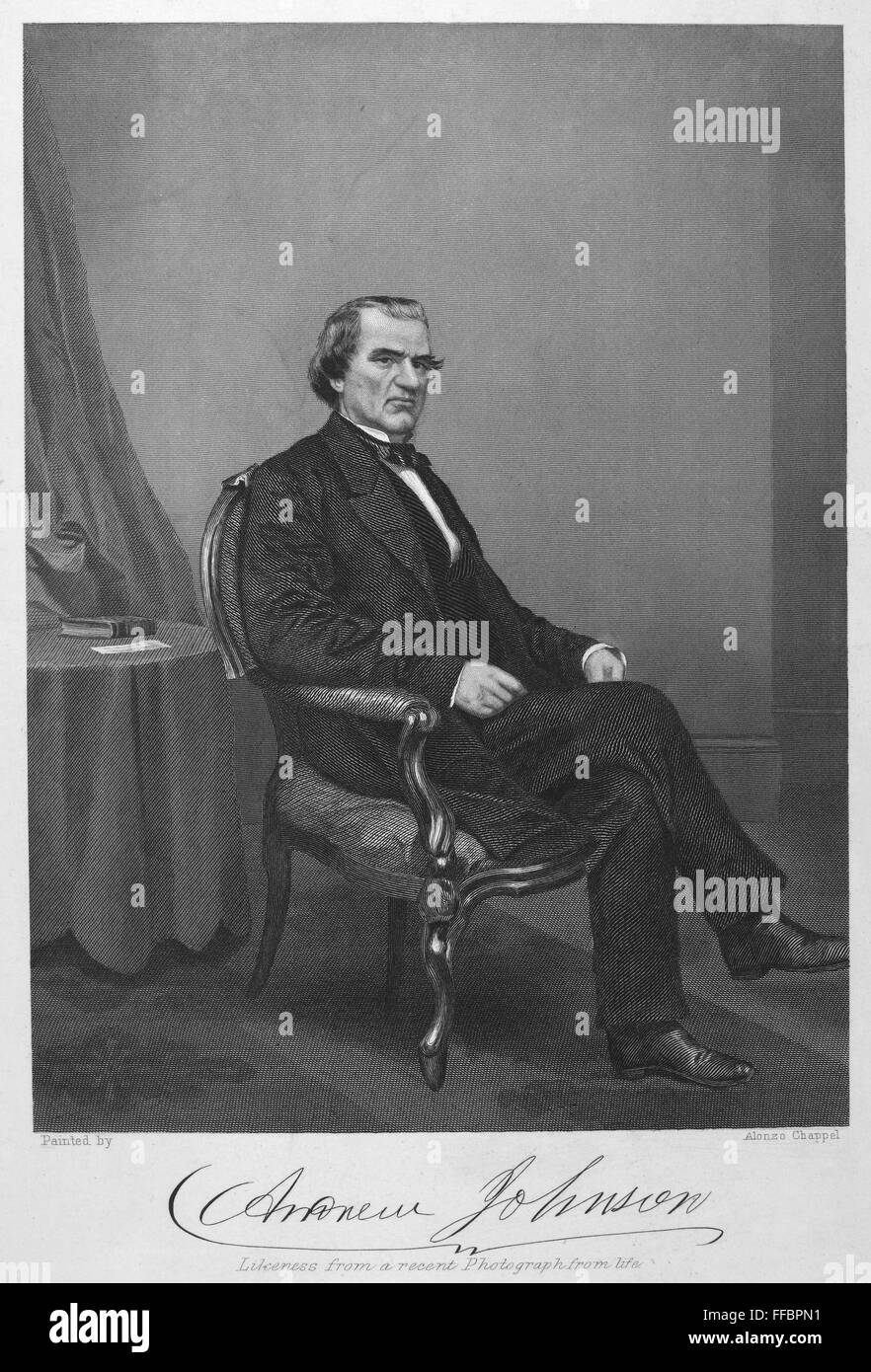 ANDREW JOHNSON (1808-1875). /N 17ème Président des États-Unis. Gravure ...