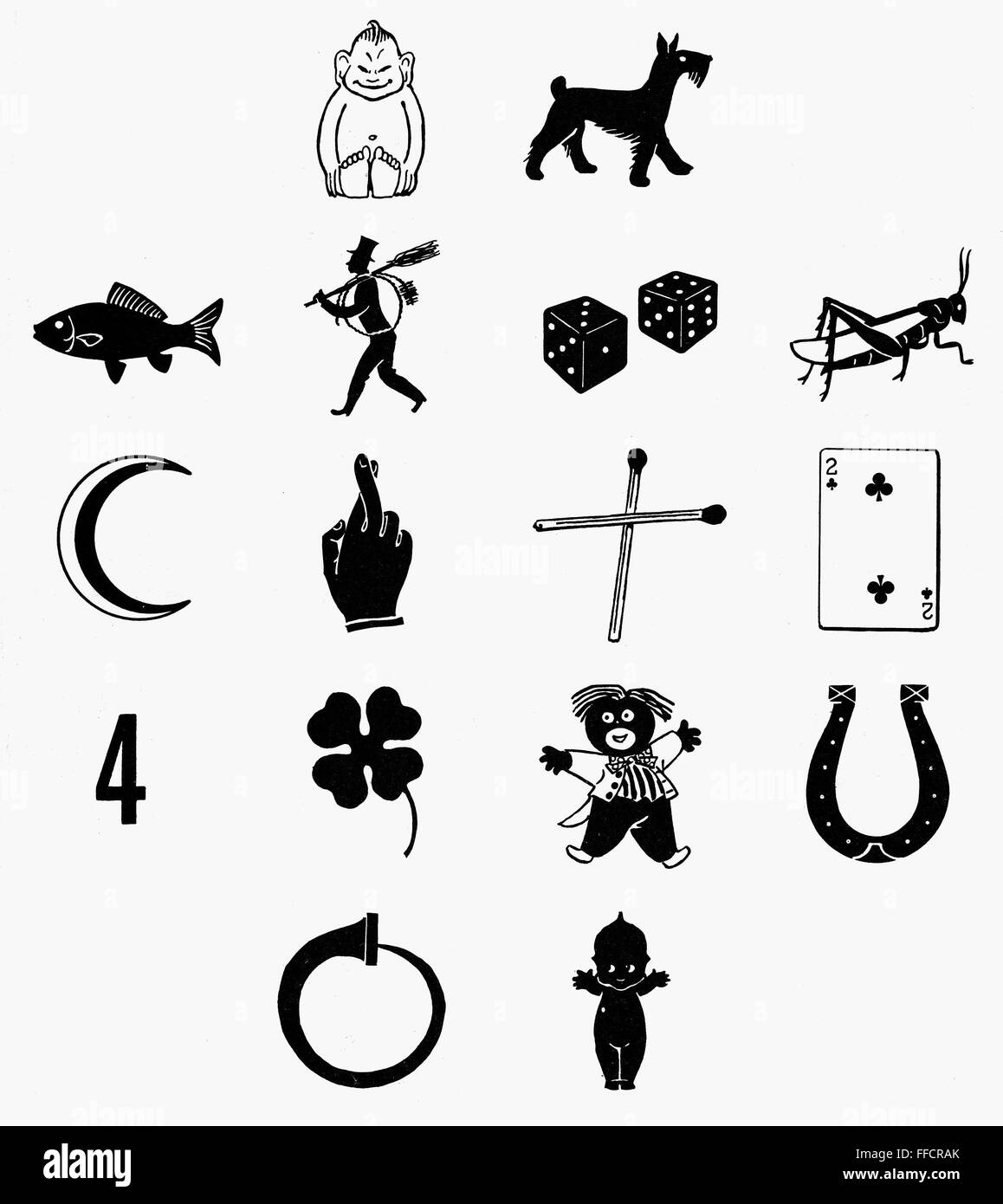 Symboles : bonne chance. NVarious /signes de bonne chance Photo Stock ...