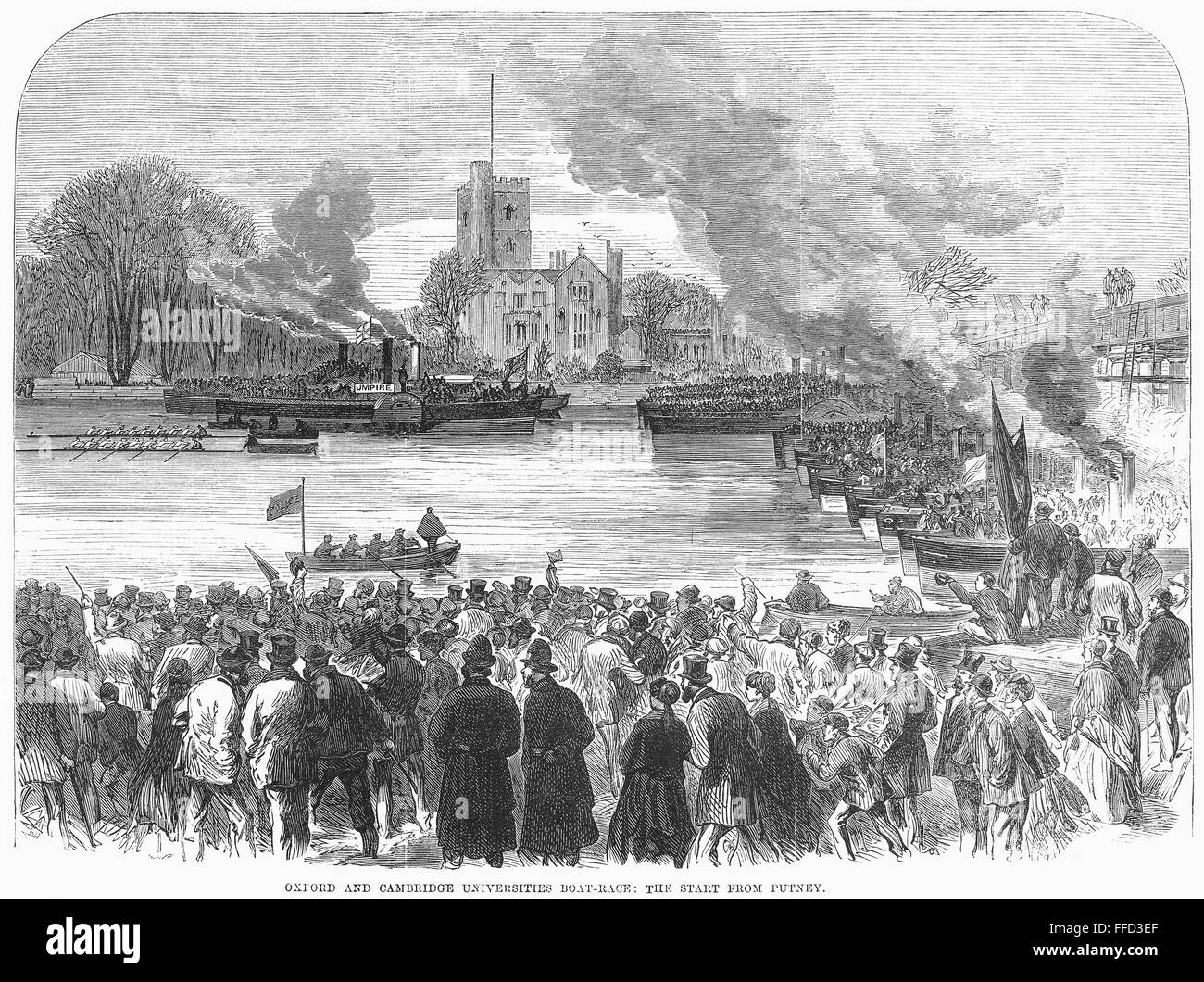 Angleterre : BOAT RACE, 1869. /Nla démarrer, à Putney, de l'année les ...