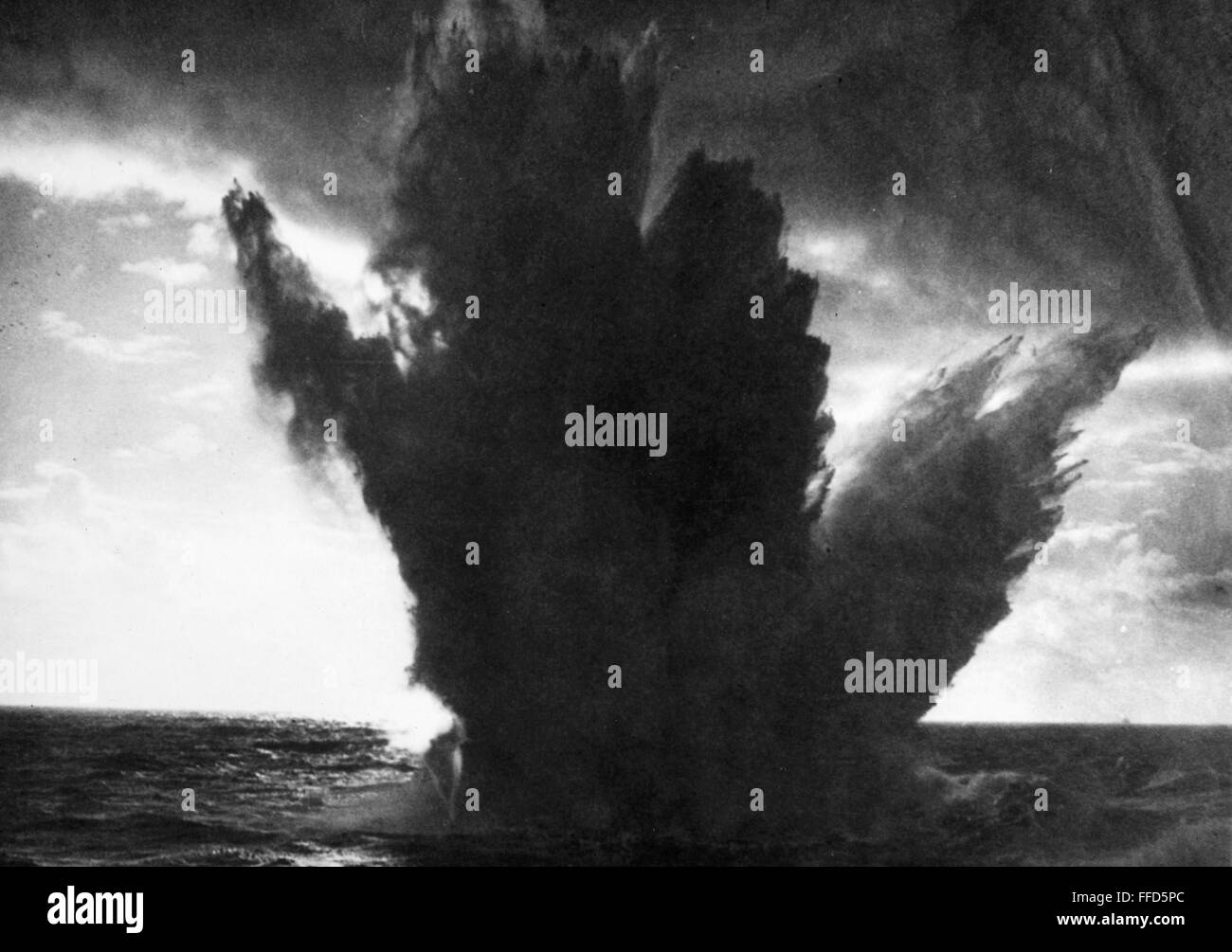 WORLD WAR II : U-boat, 1939. /Nl'explosion d'un U-boat allemand par un ...