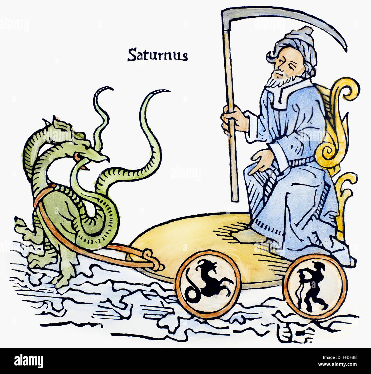 Allégorie de SATURNE, 1482. NAllegorical /représentation de la planète ...