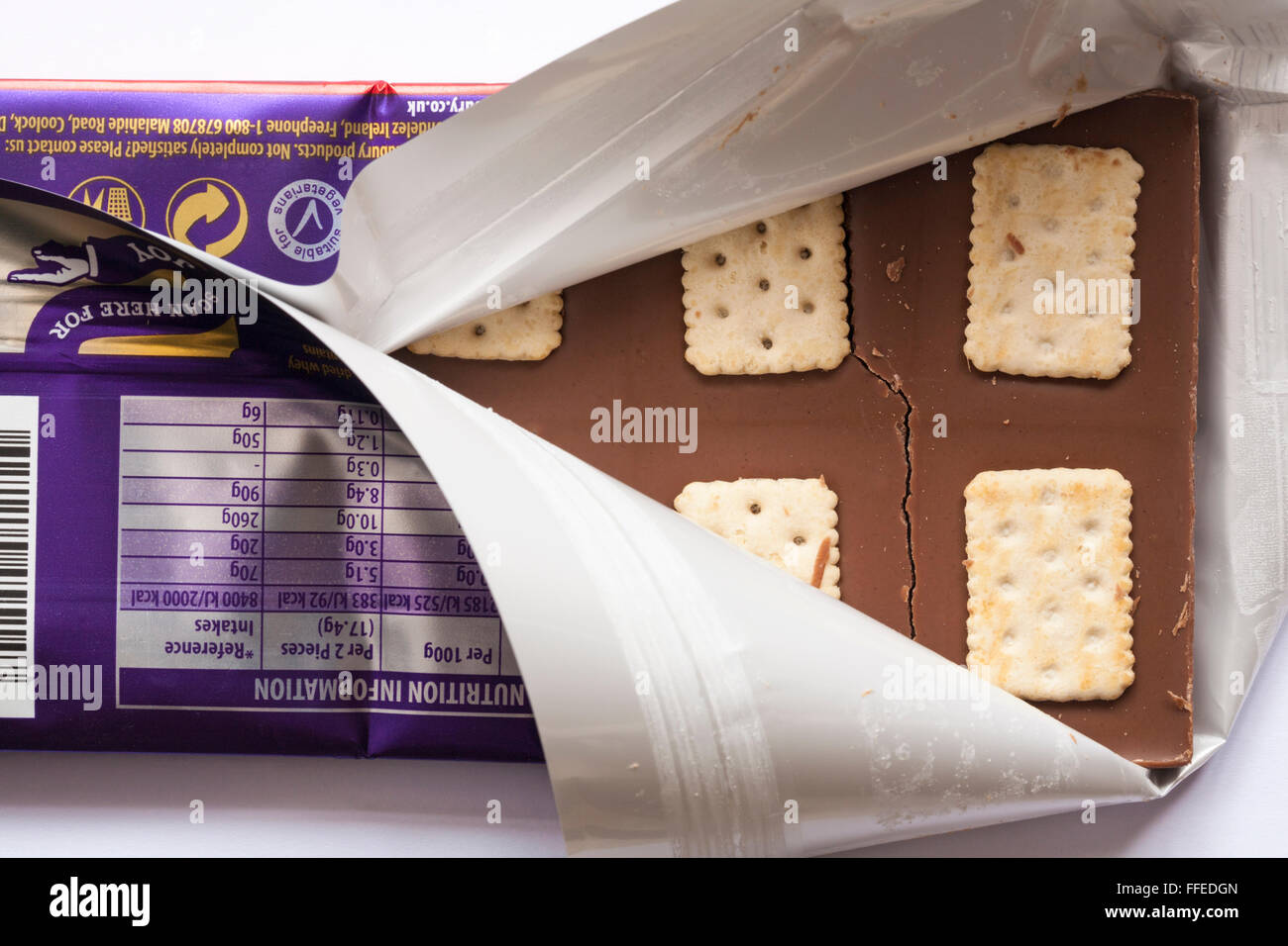 Barre de chocolat ritz au lait laitier cadbury Banque de photographies ...