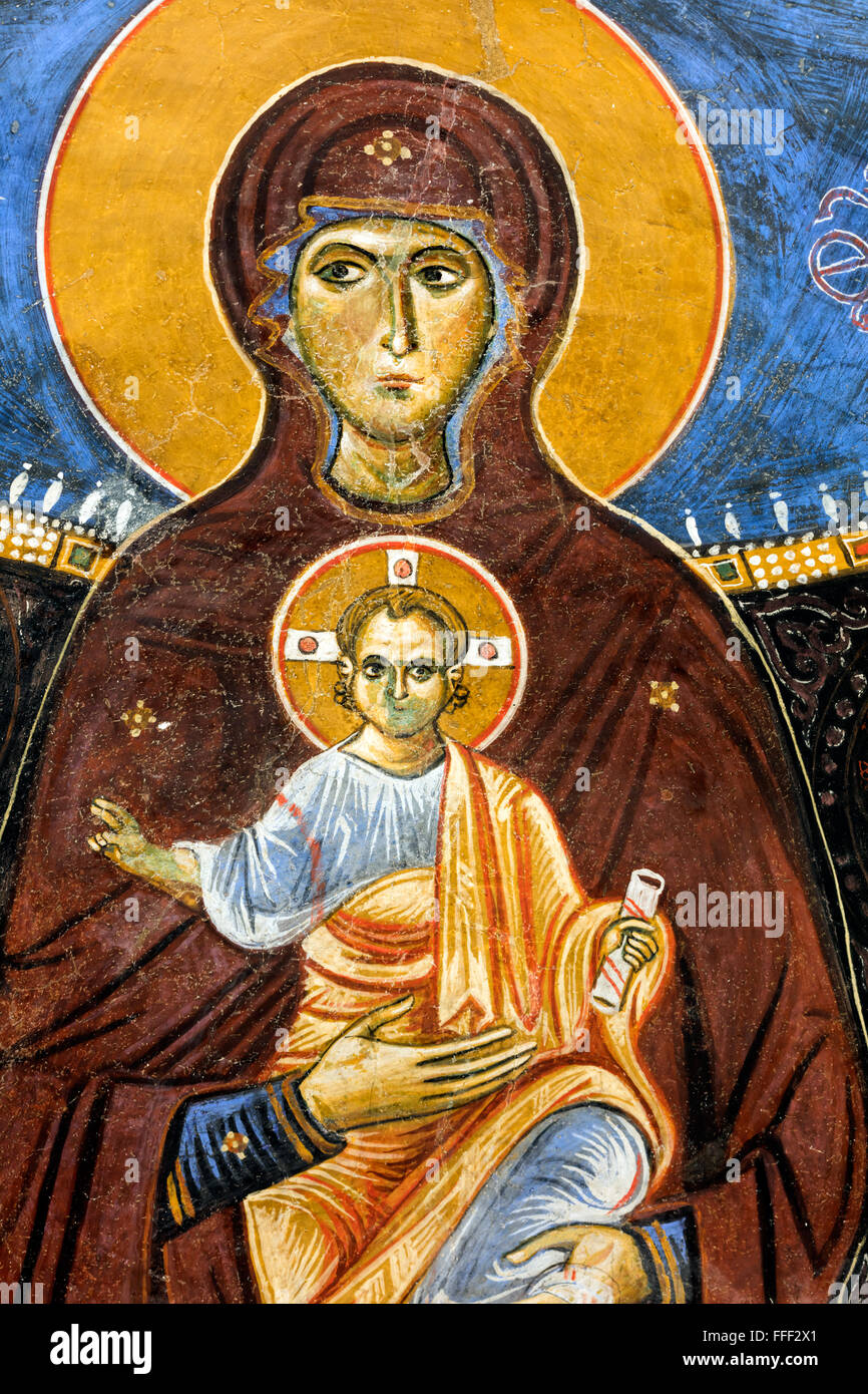 Fresque byzantine (12ème siècle) dans l'église Panagia tou Arakou ...