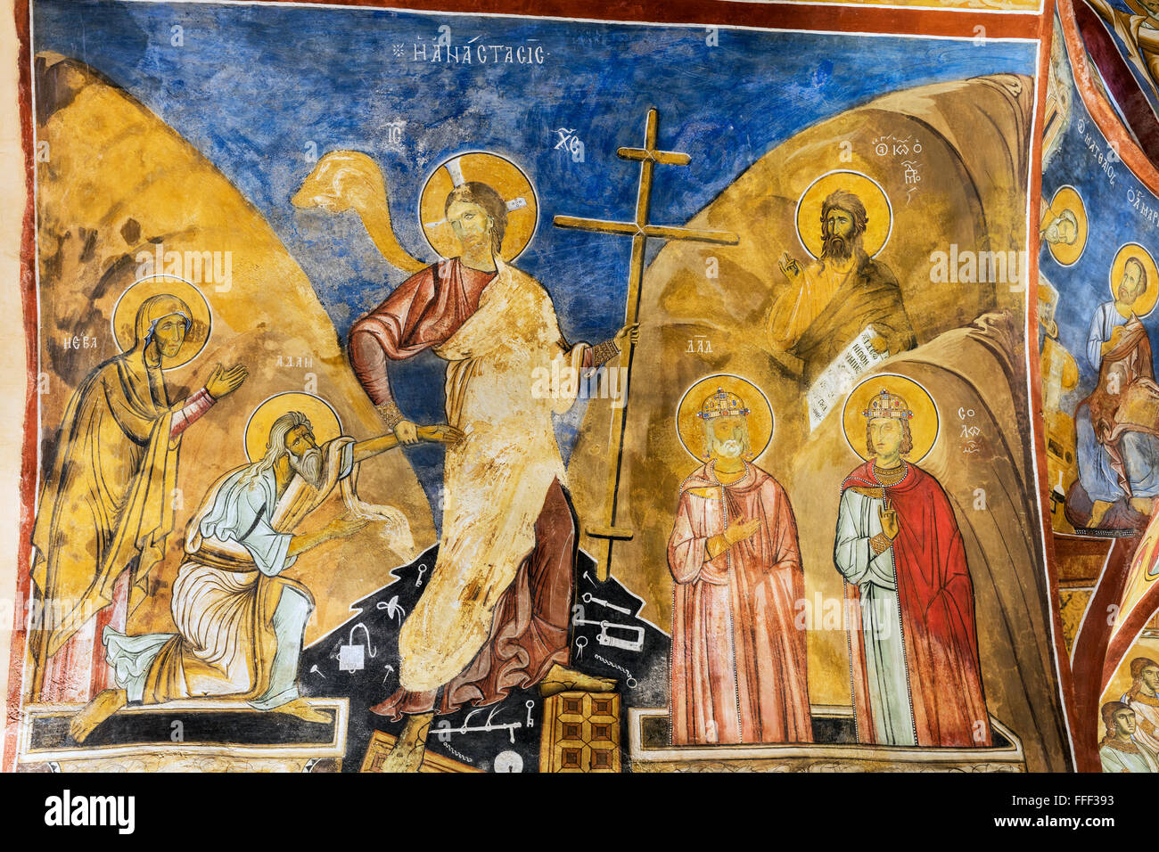 Fresque byzantine (12ème siècle) dans l'église Panagia tou Arakou ...