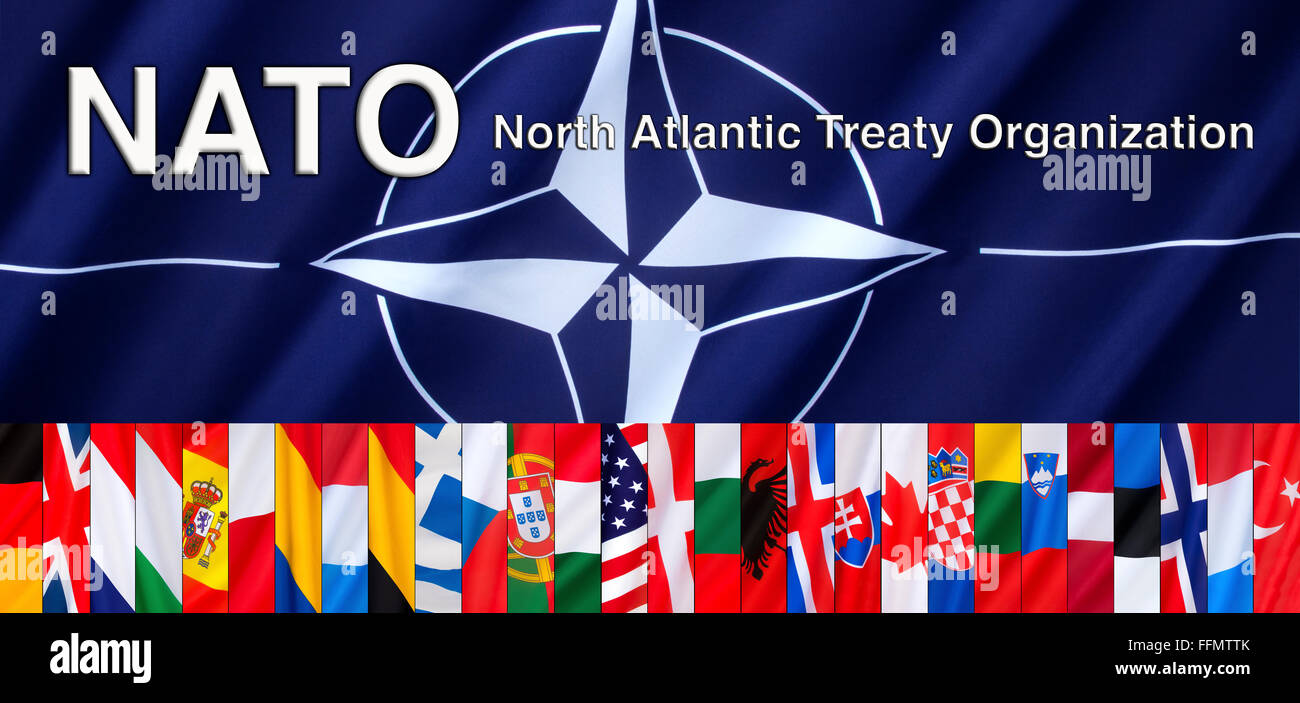 Les 28 drapeaux des pays de l'OTAN - Organisation du Traité de l ...