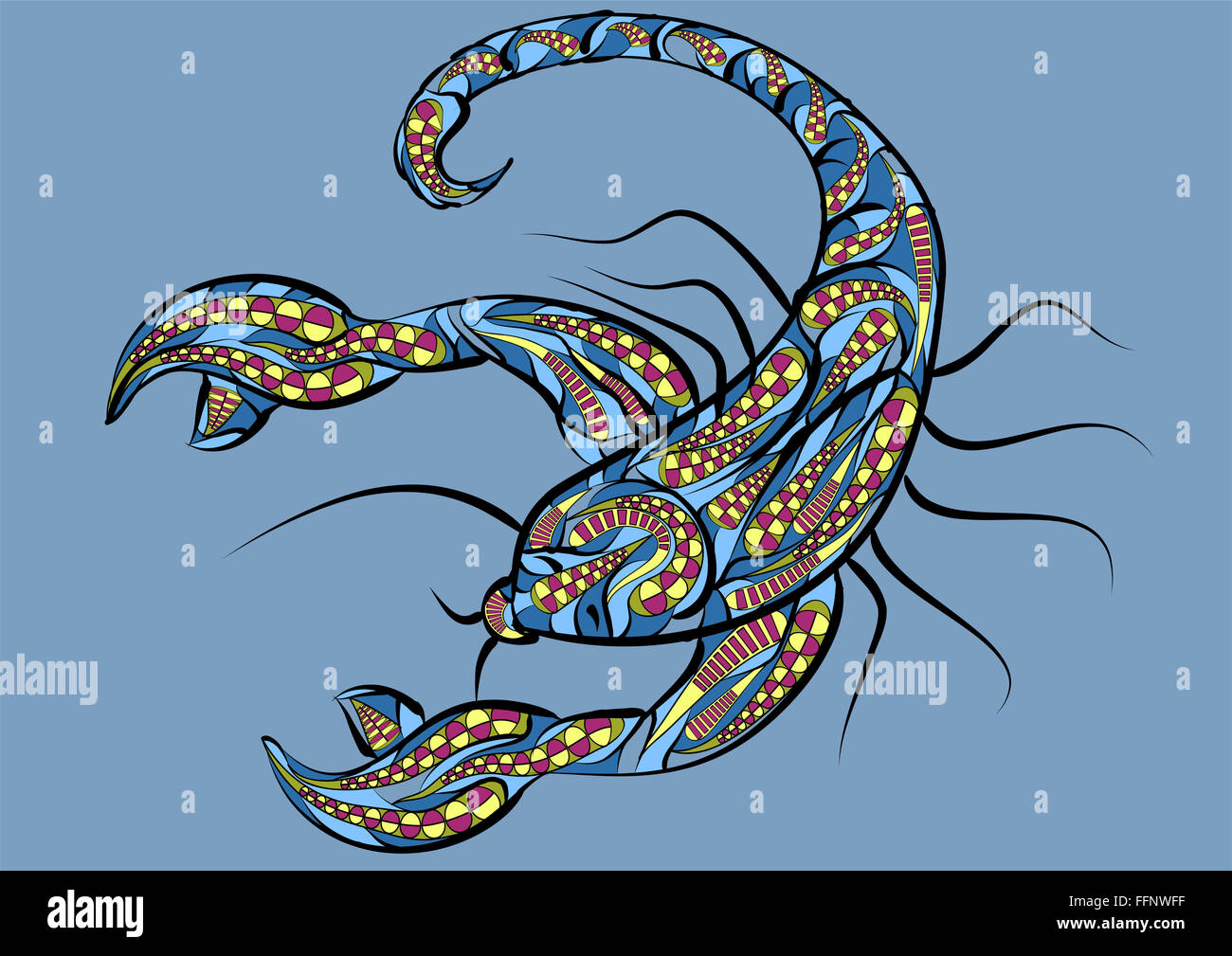 Scorpion signe du zodiaque. abstract silhouette vecteur ethniques Photo ...