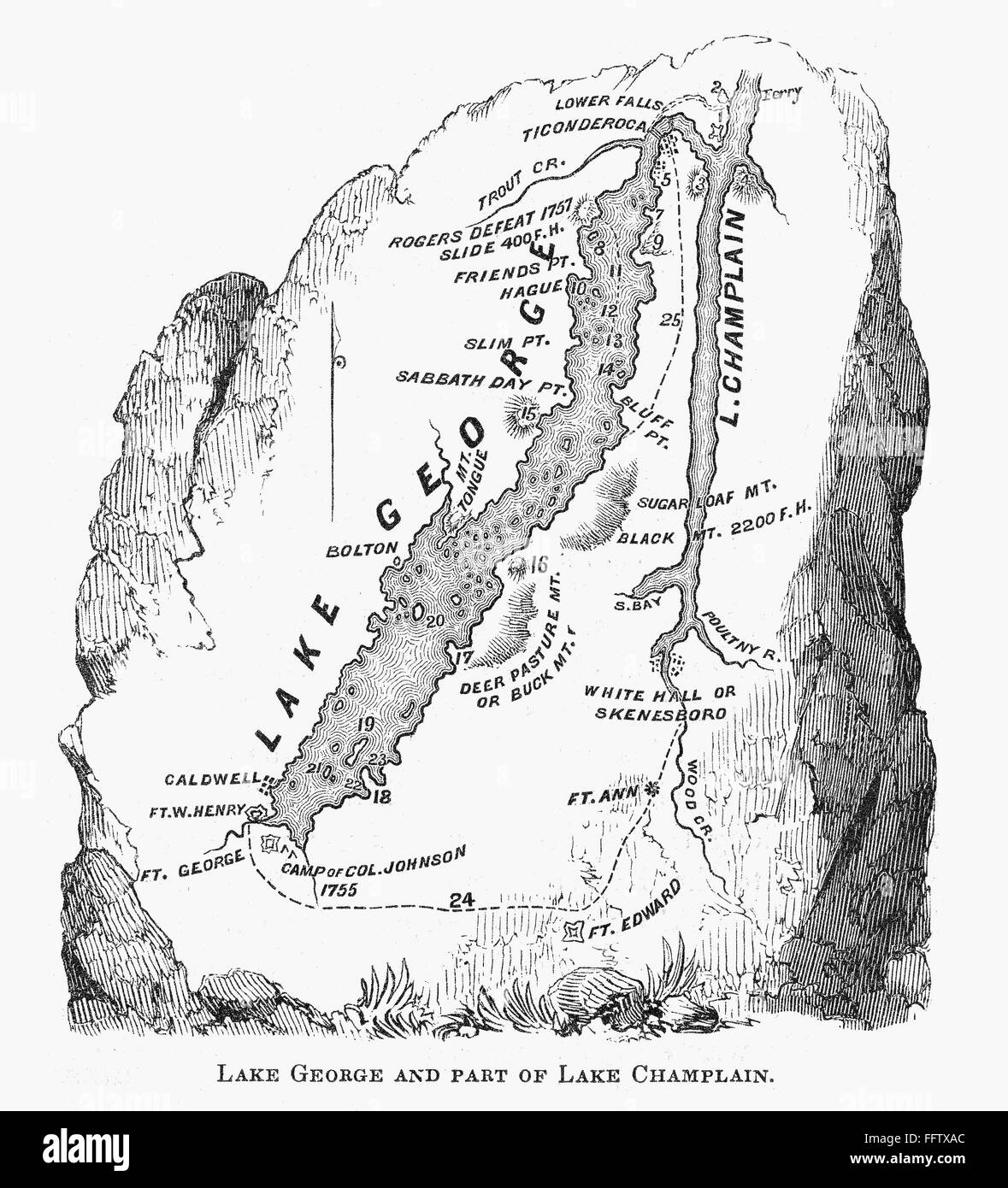 Carte du lac george new york Banque de photographies et d’images à ...