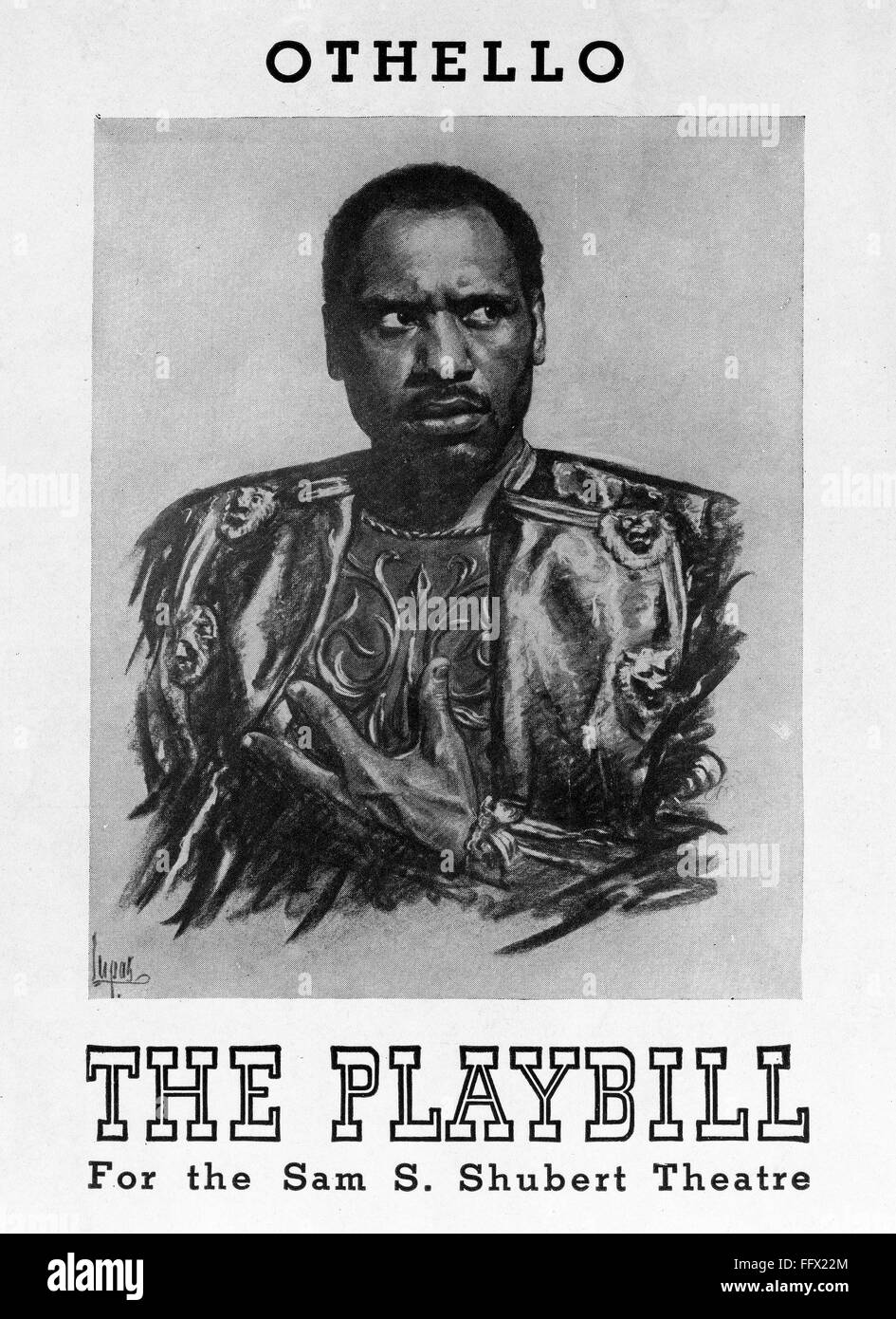 PAUL ROBESON : Othello. NPlaybill /pour la production de Broadway, qui ...