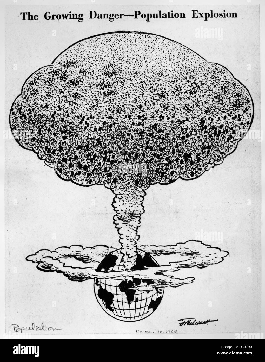 Caricature de la population, 1964. /N'Til danger croissant - Explosion ...