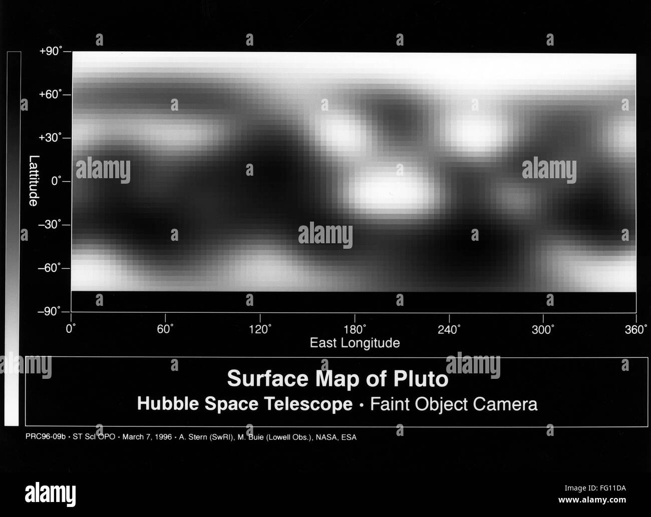 Pluton : SURFACE, 1994. /Nid image carte de surface de Pluton, assemblé ...