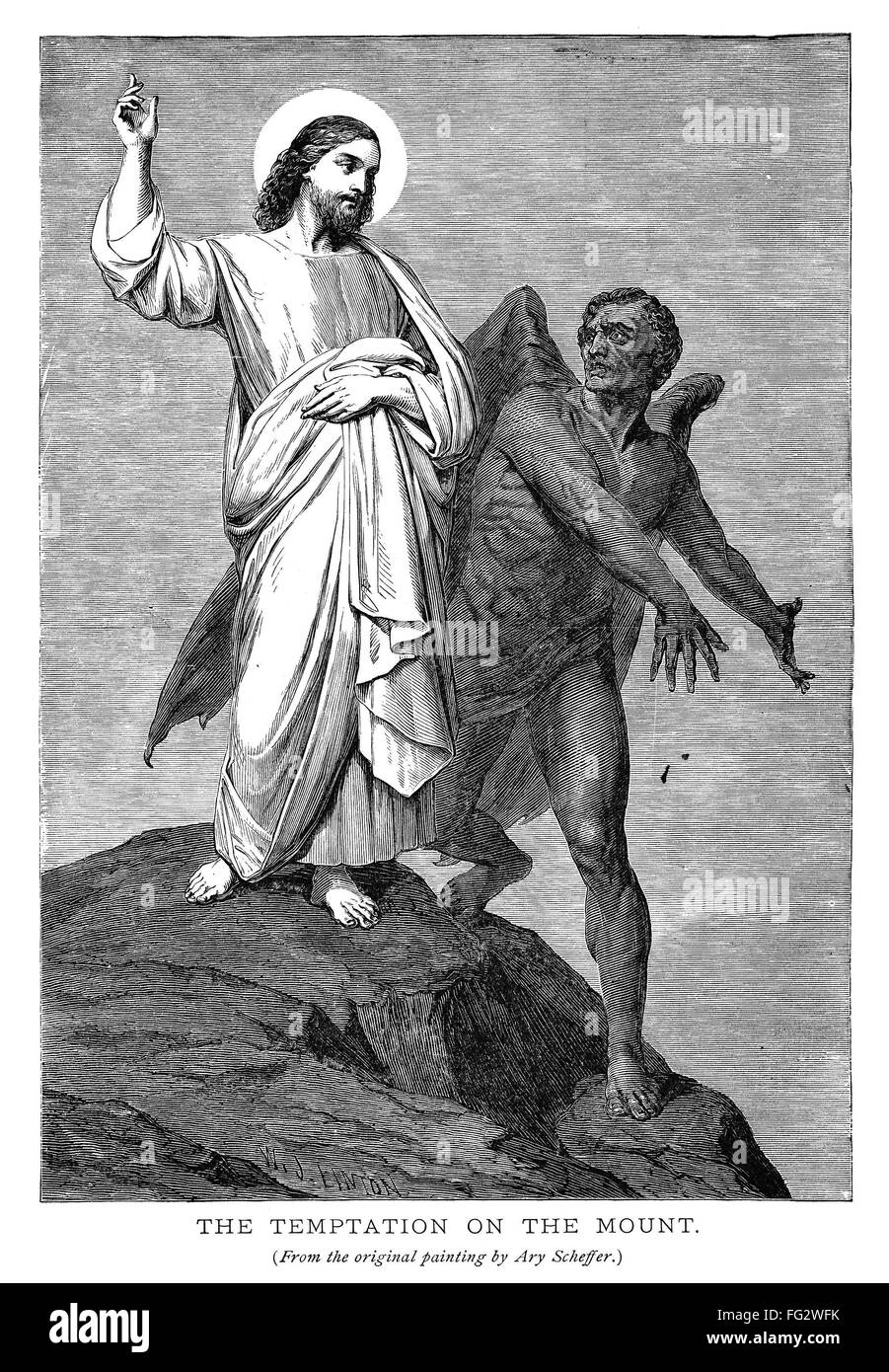Tentation du Christ. /Nla Tentation de Jésus Christ sur la montagne ...