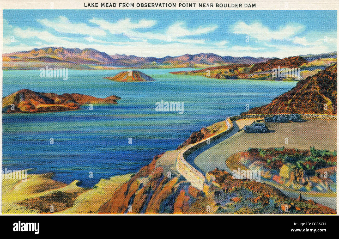 Le lac Mead, 1935. /De nView Lake Mead à partir d'un point d ...