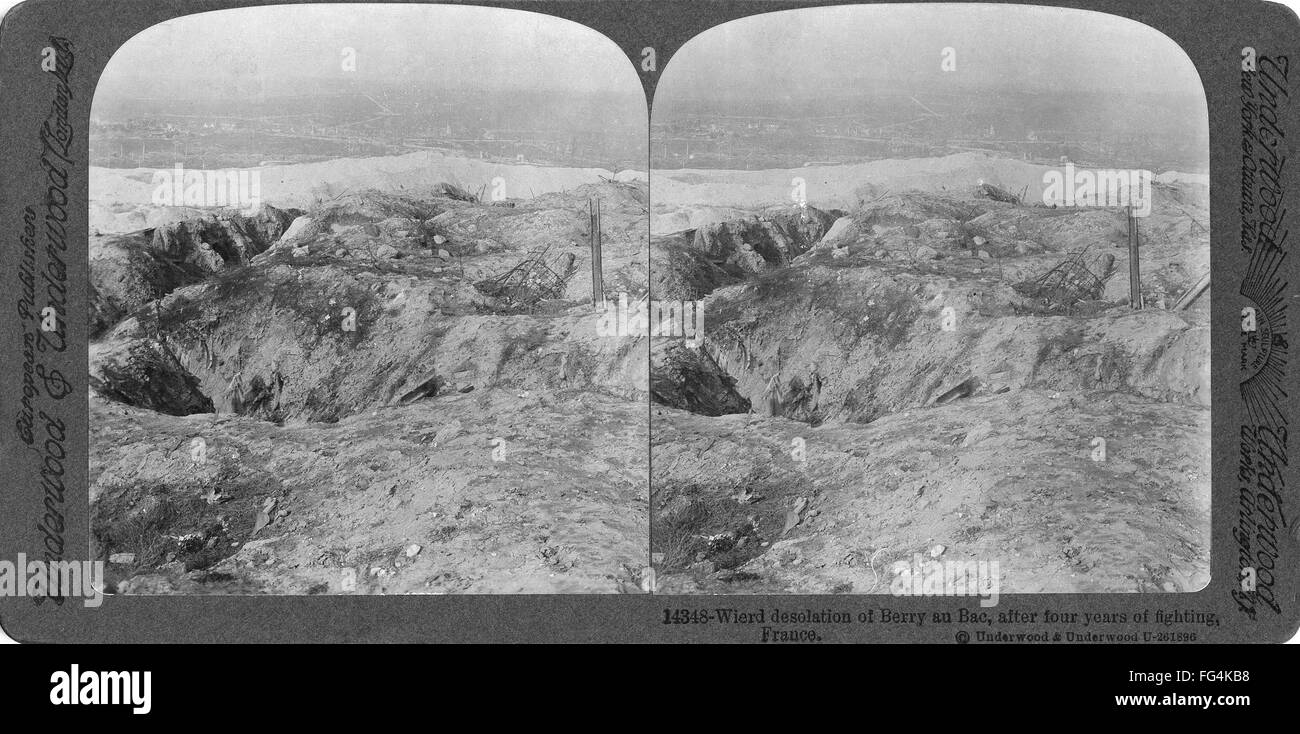 La PREMIÈRE GUERRE MONDIALE : LA FRANCE, c1918. /De nView Berry-du-Bac après de nombreuses ...