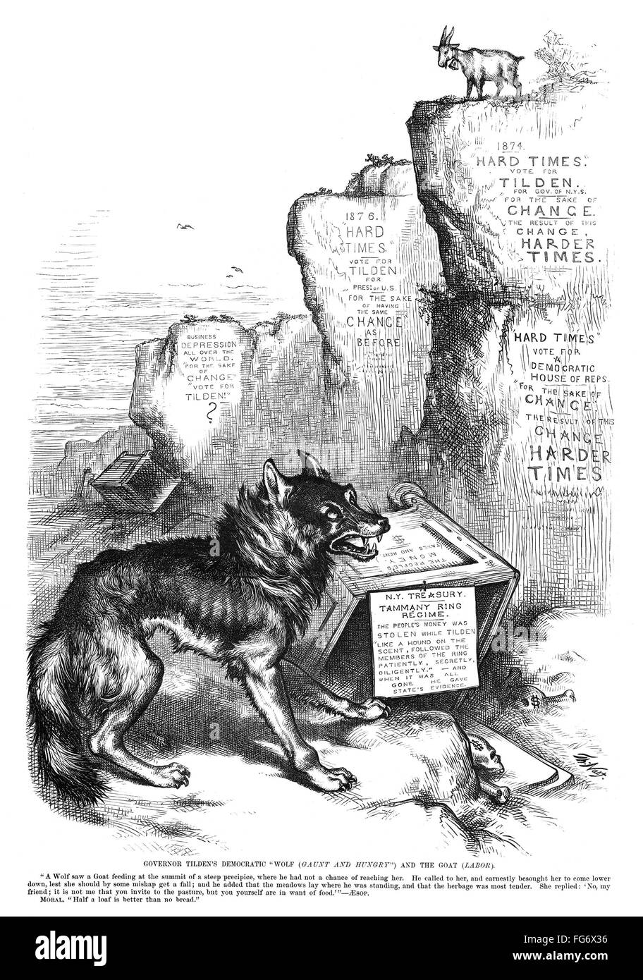 NAST : TILDEN CARTOON, 1876. /N'gouverneur démocratique Tilden 'Wolf ...