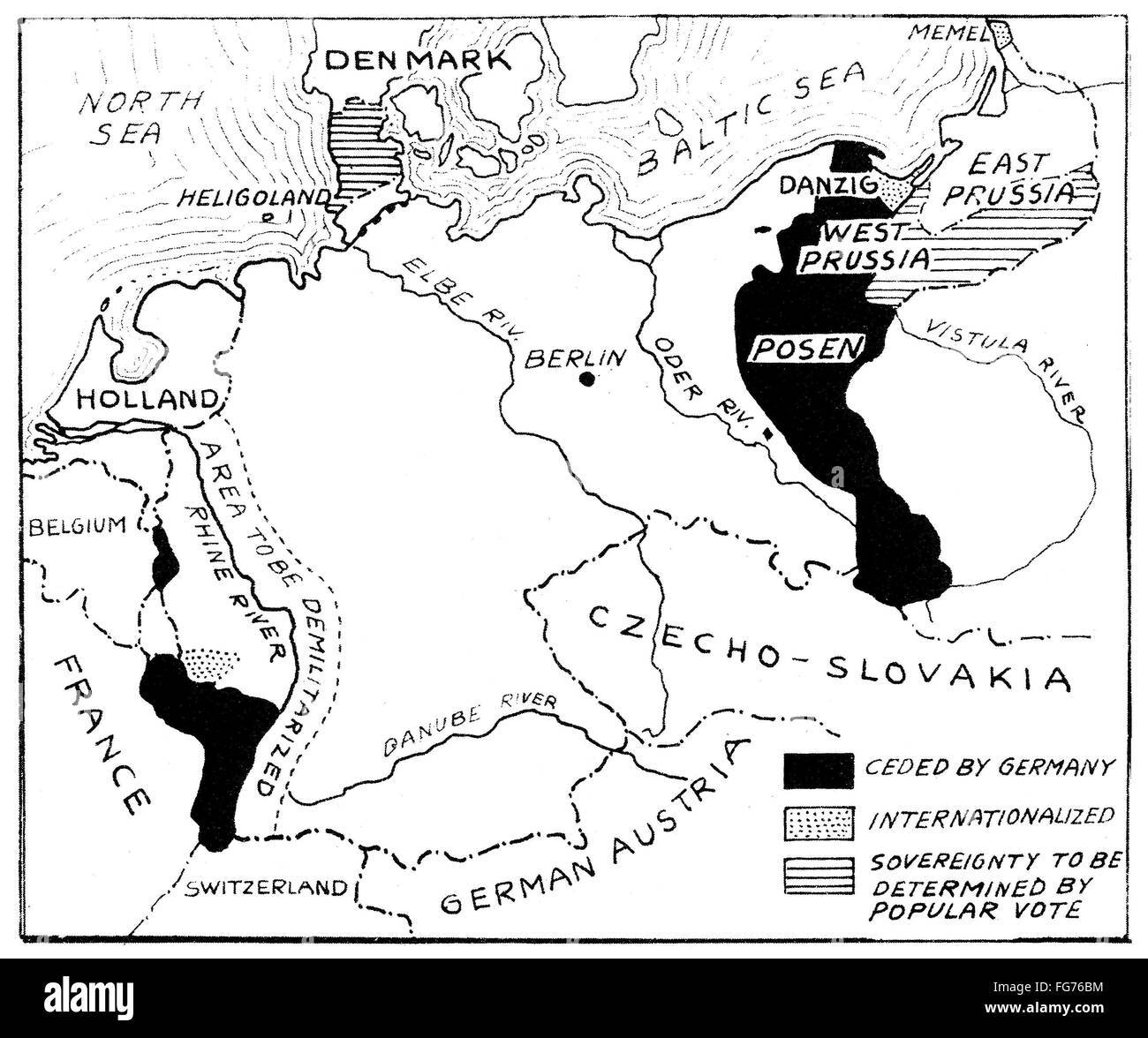 La PREMIÈRE GUERRE MONDIALE : LA CARTE, 1919. /NPortions de territoire ...