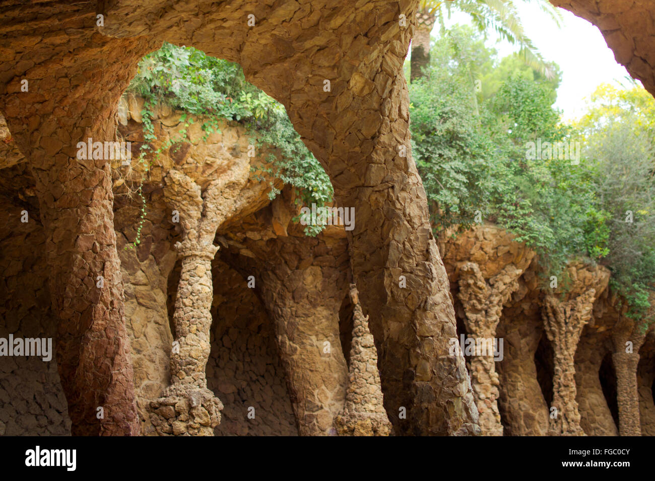 Colonnes architecturales du parc guell Banque de photographies et d ...