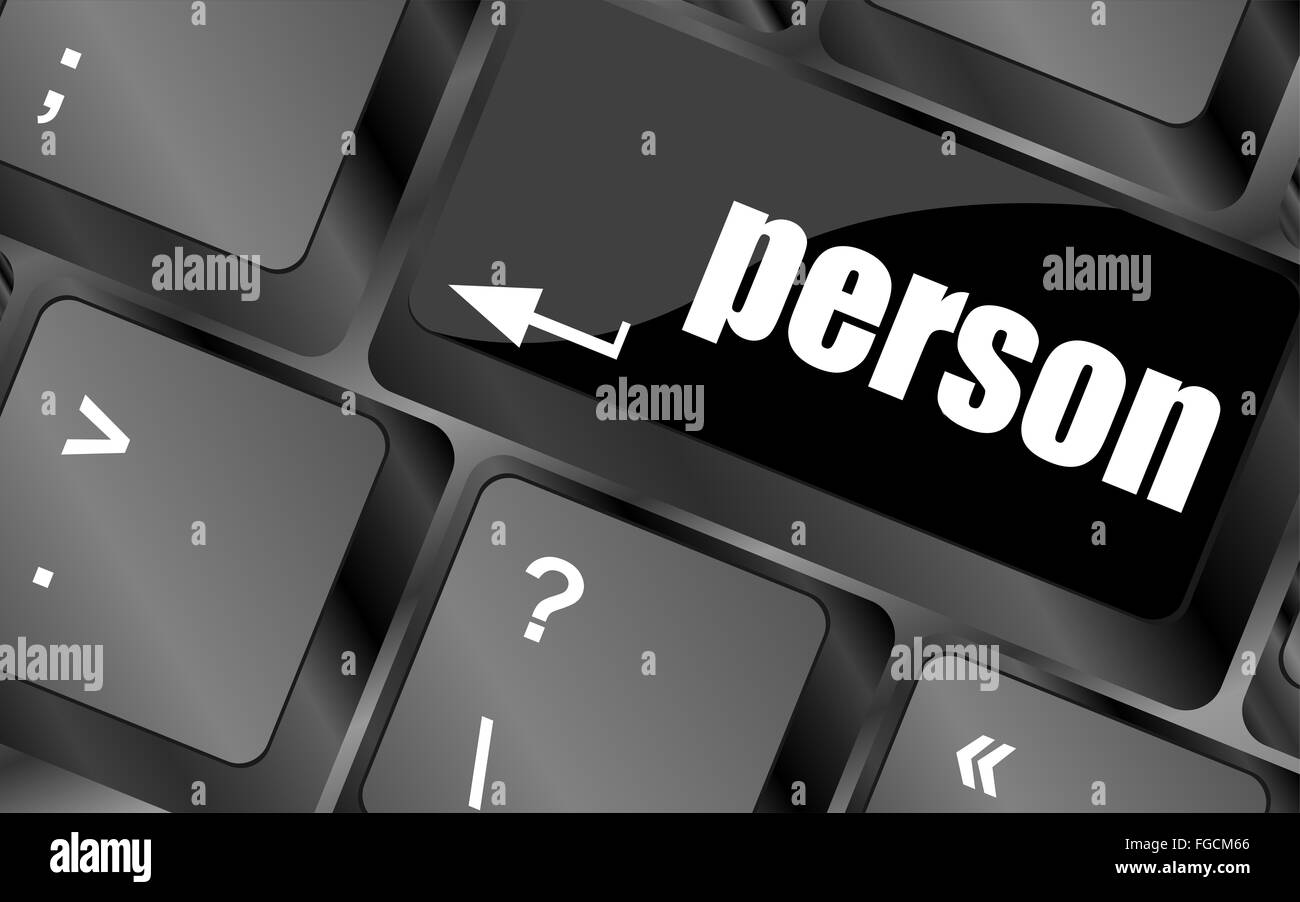 Mot personne sur la touche du clavier de l'ordinateur Photo Stock - Alamy