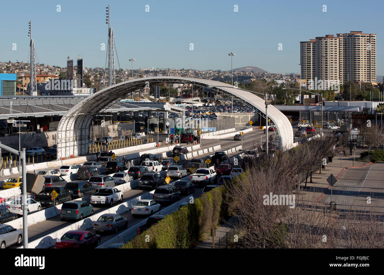 Point de sortie des États-Unis à San Ysidro, en Californie, à la ...