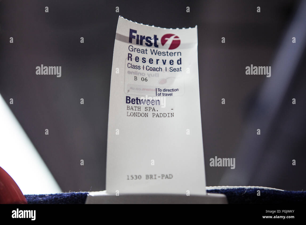 Billet de train en premiere classe Banque de photographies et d’images ...
